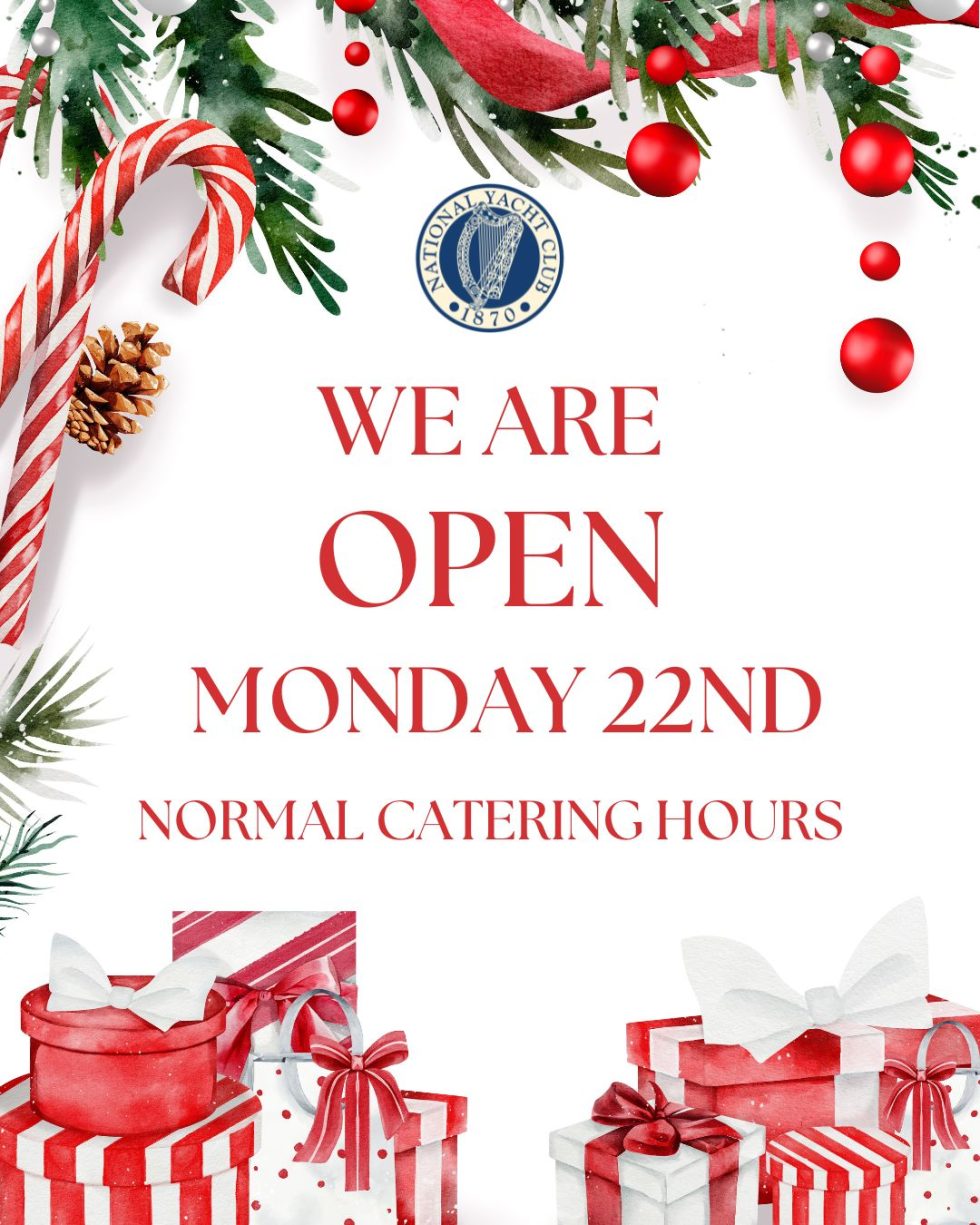 We're Open - Monday 22nd December | National Yacht Club